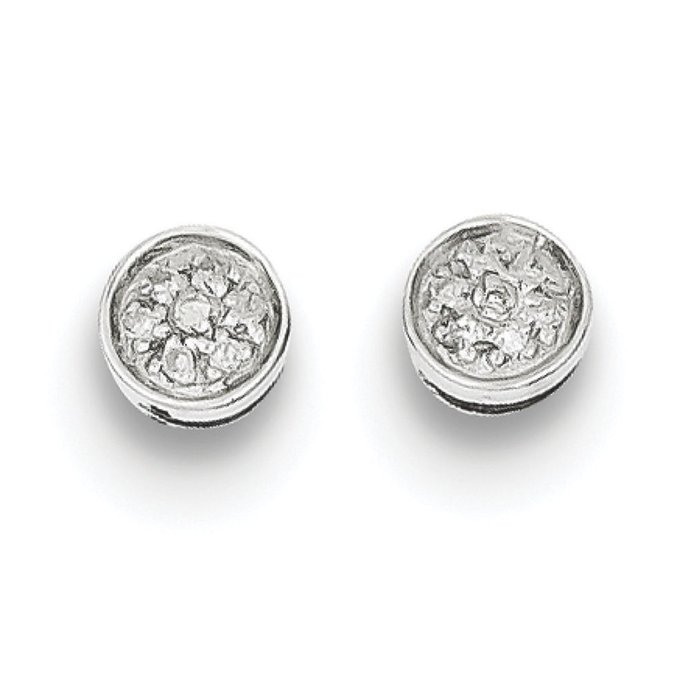 Sterling Silver Diamond Circle Post Earrings– MBJ Consignment & Company